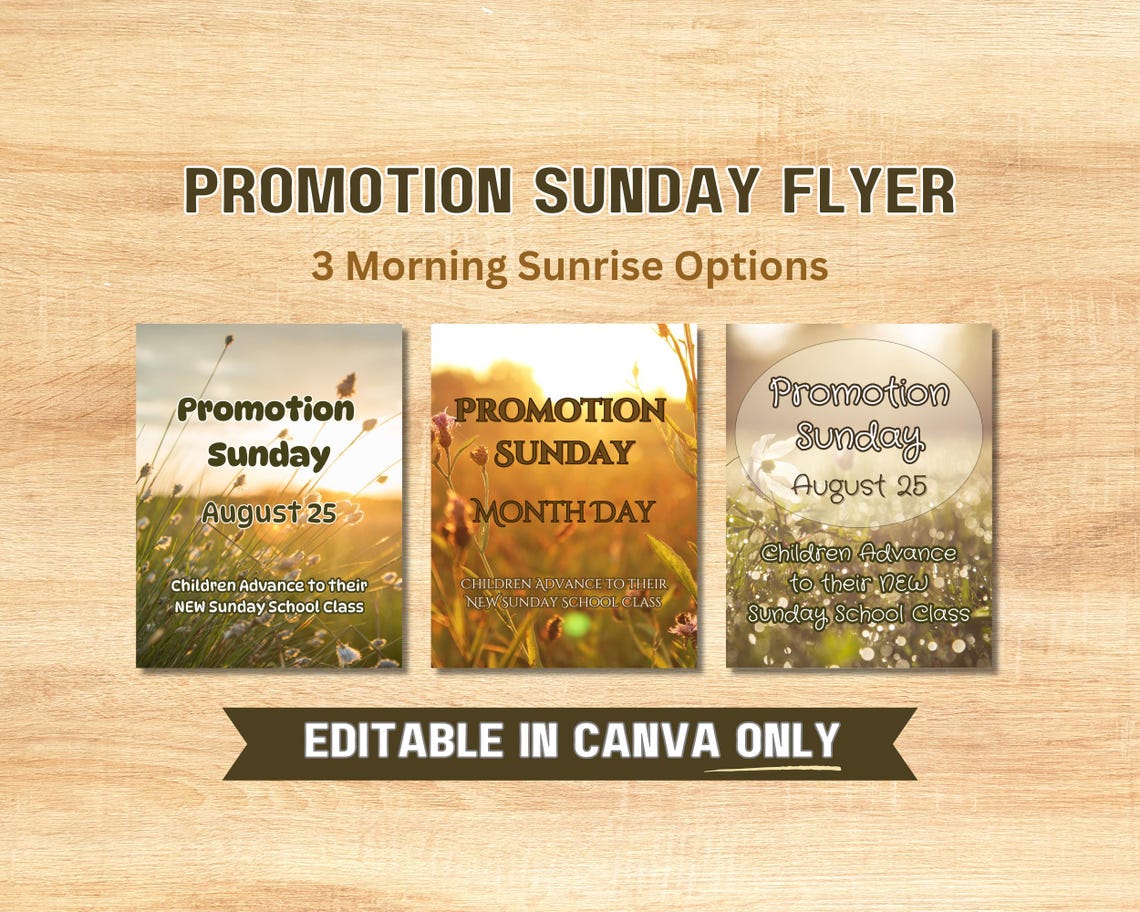 Editable Promotion Sunday Flyer, Moving up a Grade Sunday School, Back ...