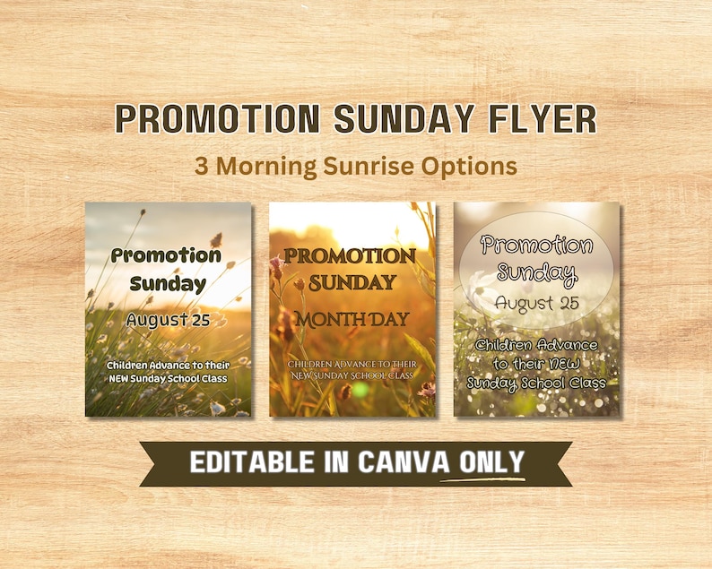 Editable Promotion Sunday Flyer, Moving up a Grade Sunday School, Back ...