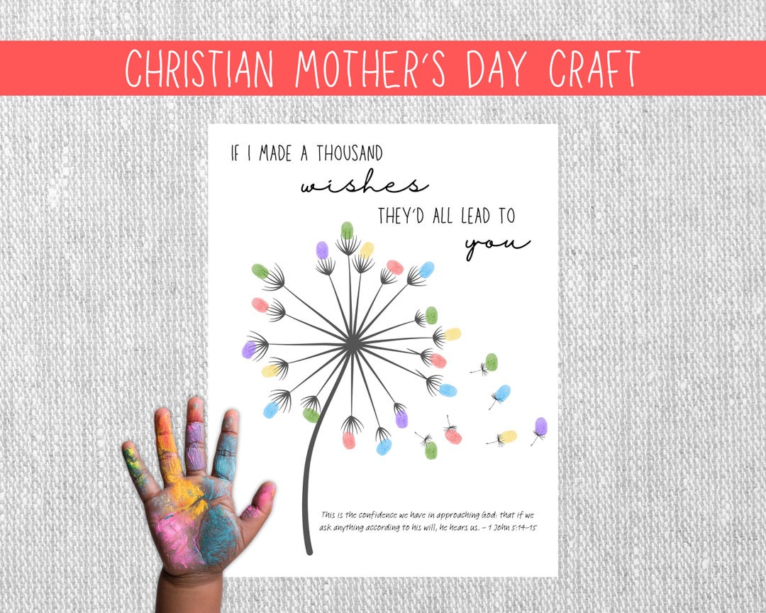 Christian Handprint Mother's Day Art Craft, Sunday School, Finger Print ...