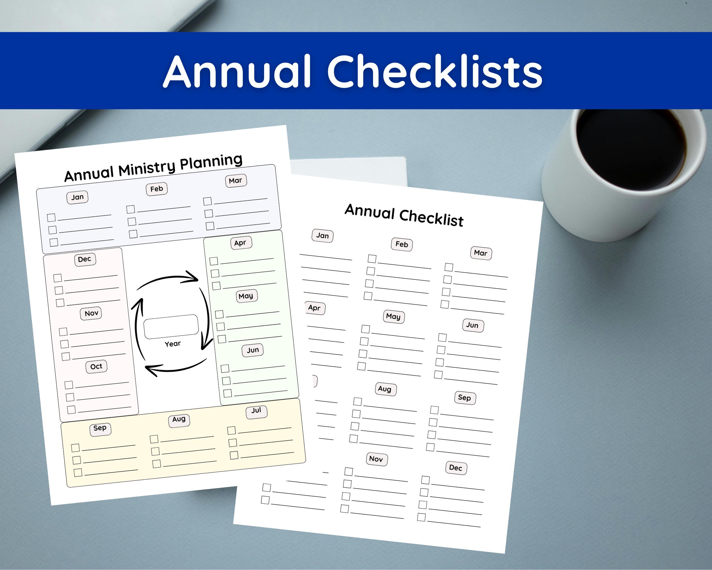 NO EDIT Church Ministry Planning Pages Sheets, Religious Christian ...