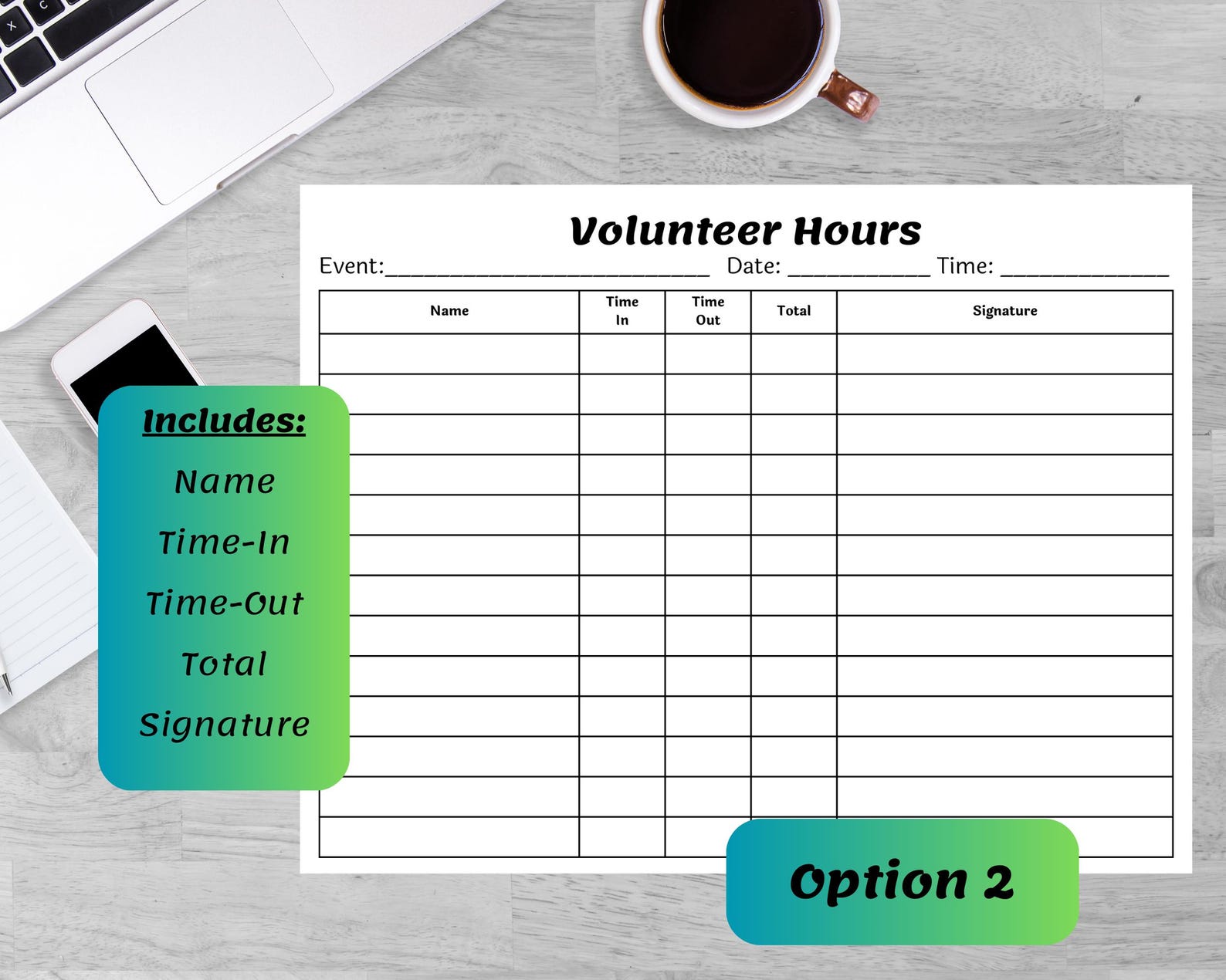 Volunteer Hours Tracker Log Printable, Event Hours, Volunteering ...