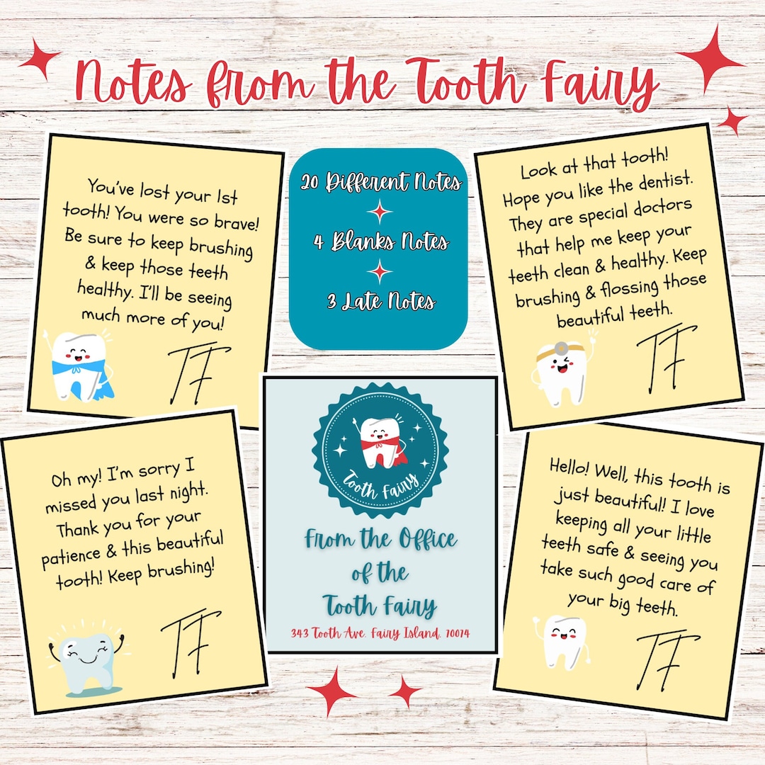 Notes From the Tooth Fairy, Tooth Fairy Notes, Office of the Tooth ...