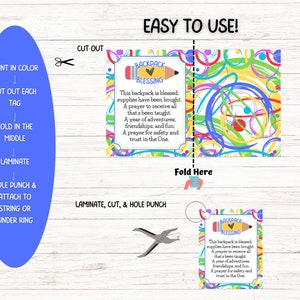 No Edit Blessing of the Backpack Tag, School Year Prayer Poem for ...