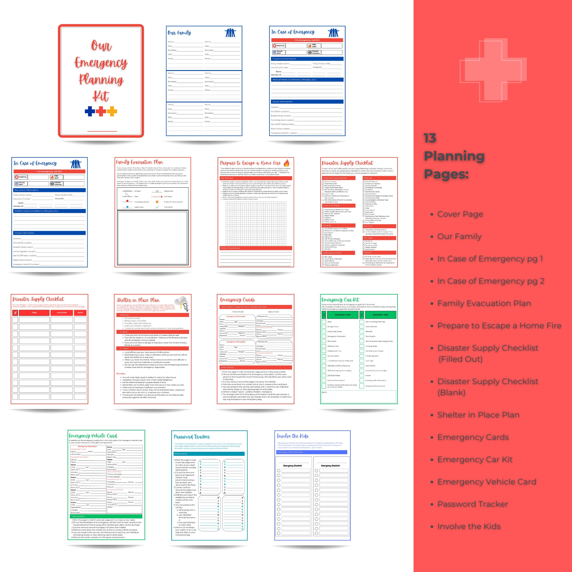 Emergency Planning Binder, Emergency Planner Pages, Home Safety ...