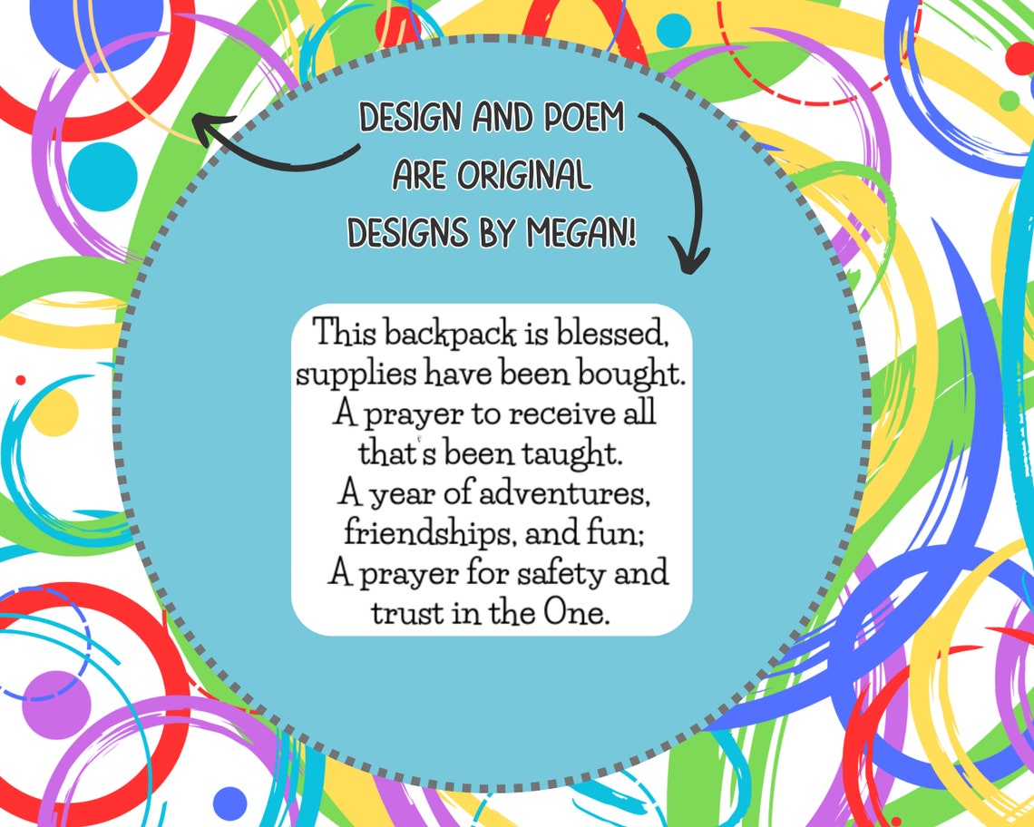 Editable Blessing of the Backpack Tag, School Year Prayer for Children ...