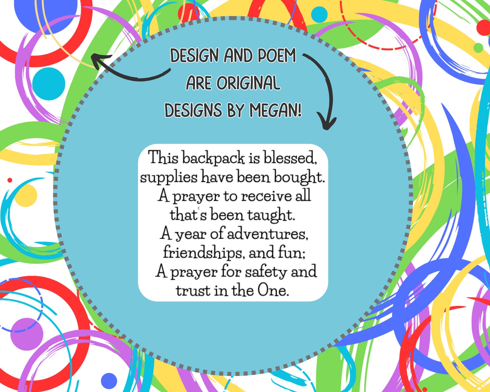 Editable Blessing of the Backpack Tag, School Year Prayer for Children ...