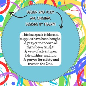 Editable Blessing of the Backpack Tag, School Year Prayer for Children ...