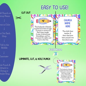 Editable Blessing of the Backpack Tag, School Year Prayer for Children ...