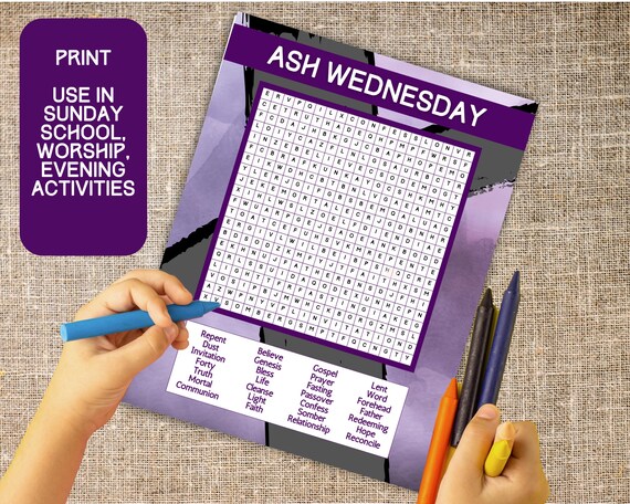 Ash Wednesday Word Search