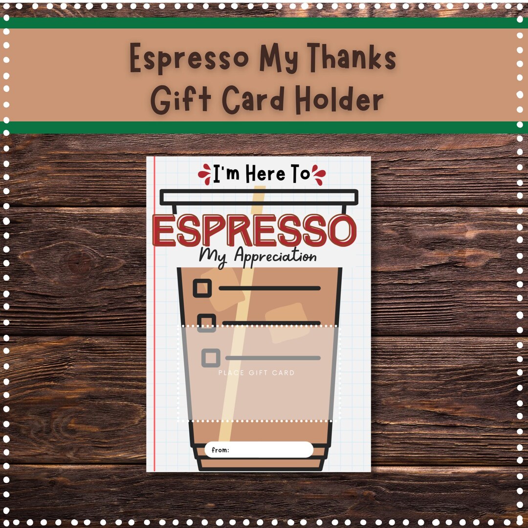 Thank You Coffee Gift Card Holder, Teacher Employee Friend Gift ...