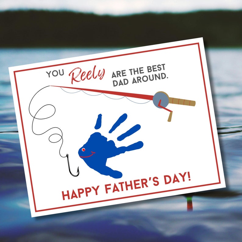 Father's Day Fishing Handprint From Kids, Father's Day Gift, Daddy Gift ...