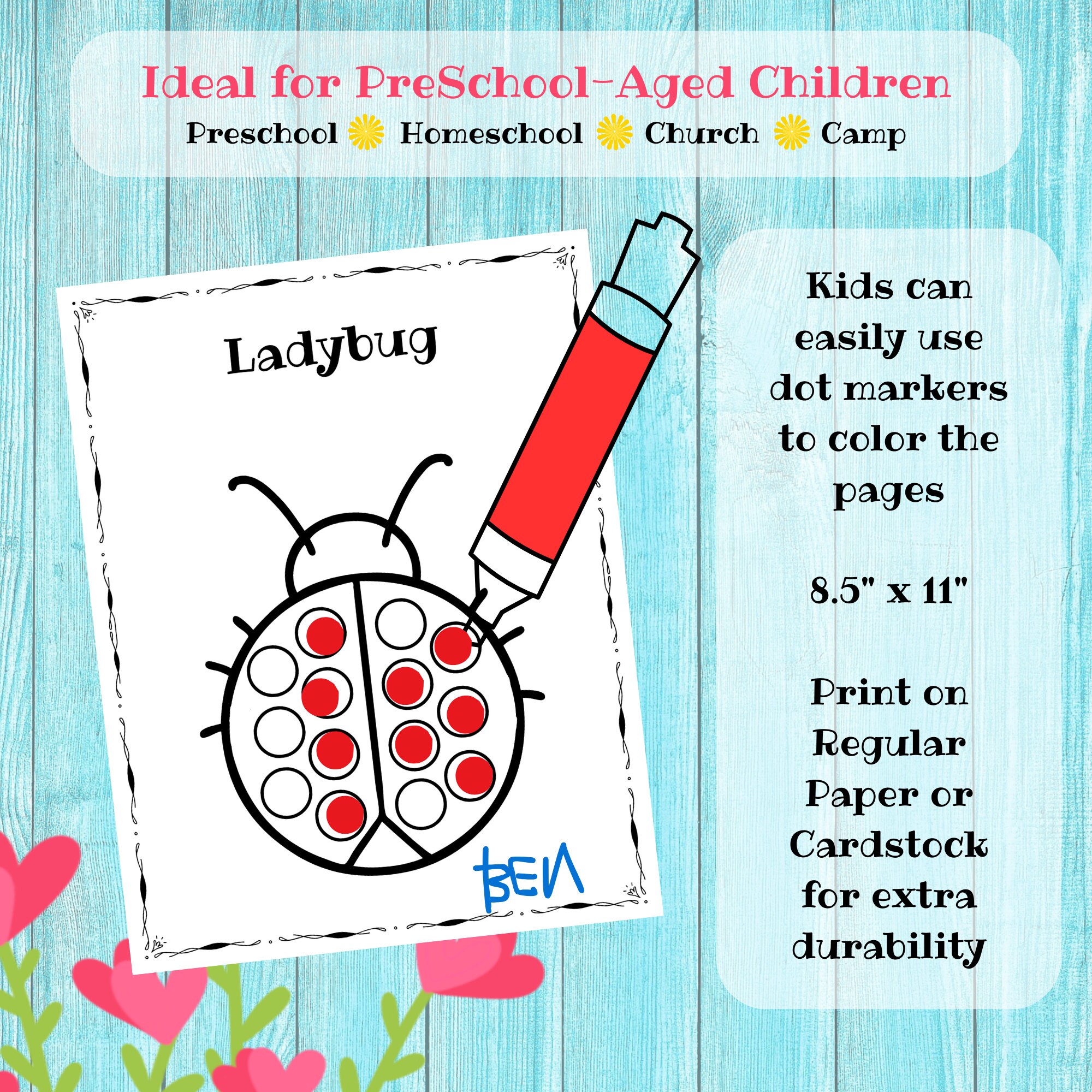 Spring Dot Marker Coloring Pages Bundle, Preschool Homeschool Camp ...