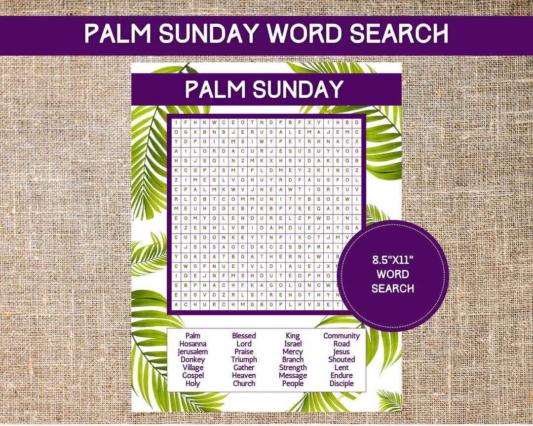 Palm Sunday Word Search Bundle, Religious Christian Game, Silent ...