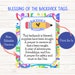 No Edit Blessing of the Backpack Tag, School Year Prayer Poem for ...
