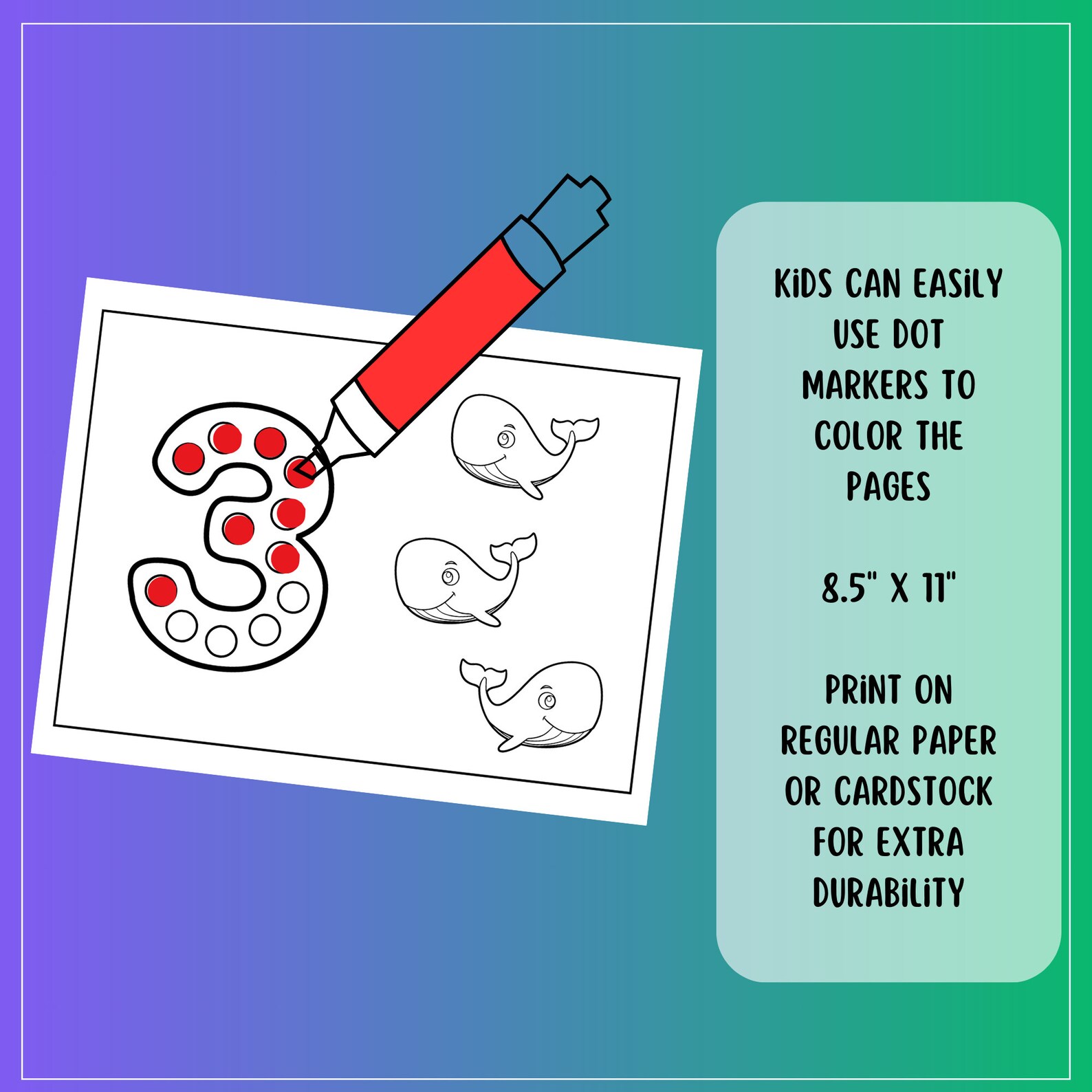1-10 Numbers Dot Marker Coloring Pages, Preschool Homeschool Camp ...