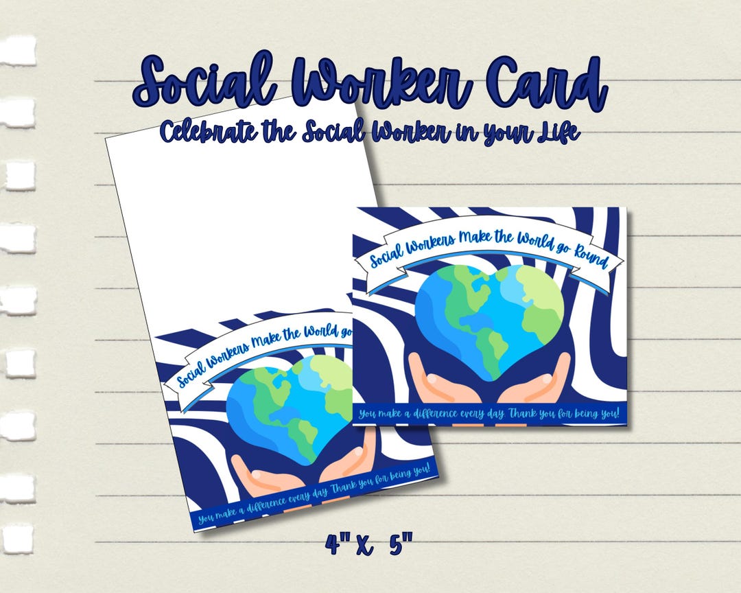 Social Worker's Month Card, Card Printable, Instant Download, School ...