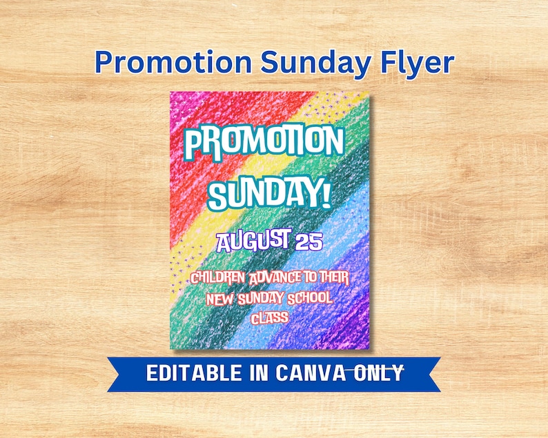 Editable Promotion Sunday Flyer, Moving up a Grade Sunday School, Back ...