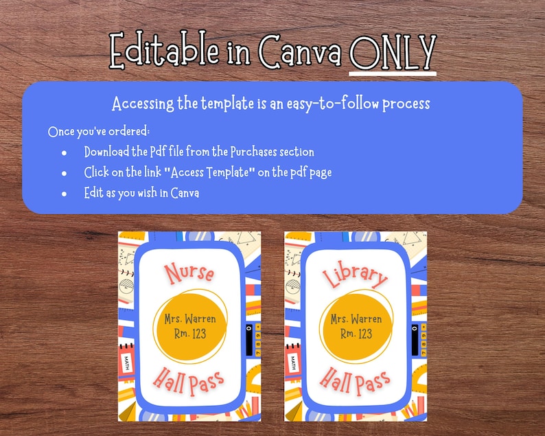 Editable School Hall Pass, School Year, Teacher Classroom, Church ...