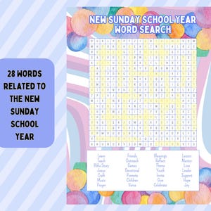 Christian Sunday School Word Search, Religious Christian Game Activity ...