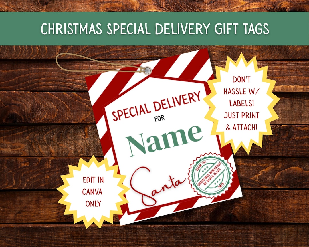 Christmas Special Delivery Gift Tags for Kids, Personalized, Kids ...