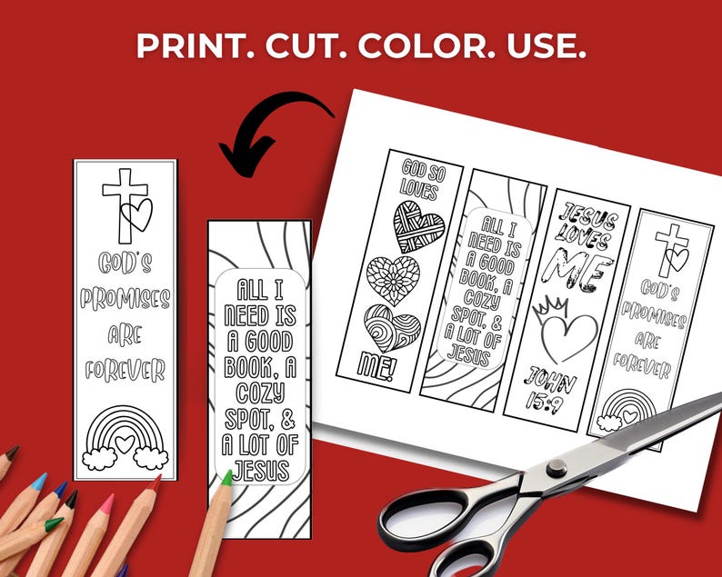 Color Your Own Christian Bookmarks, Bible Journaling, Christian Gift ...