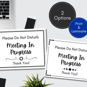 Meeting in Progress Do Not Disturb Sign, Office Sign, Meeting Sign - Etsy