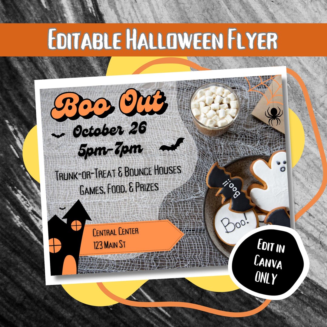 Editable Halloween Fall Festival Event Flyer, Boo Halloween Party ...