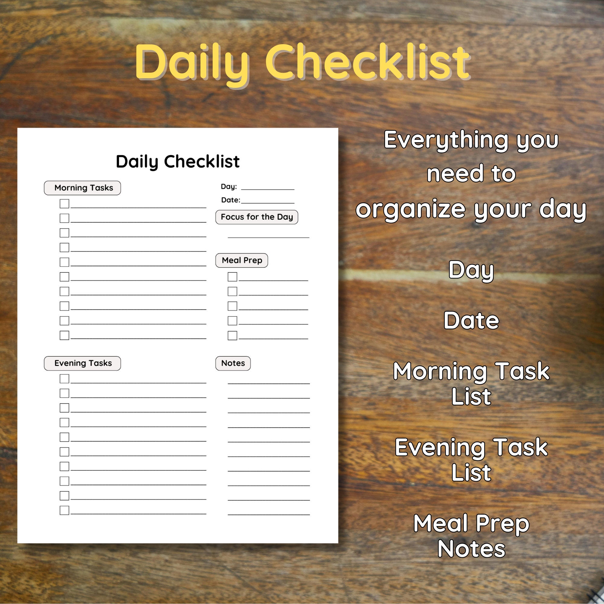 Printable Minimalist Family Manager Bundle Tasks and Meals , Simple ...