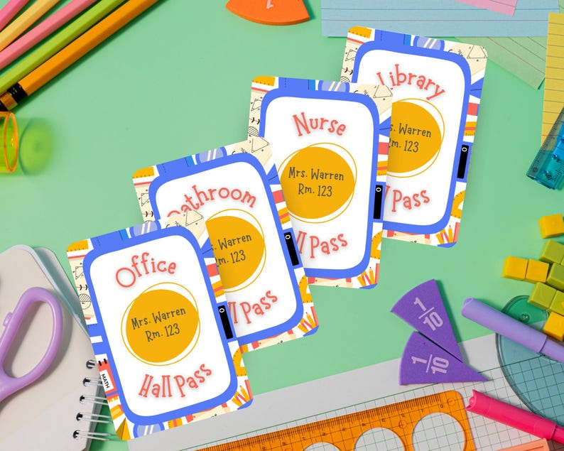 Editable School Hall Pass, School Year, Teacher Classroom, Church ...