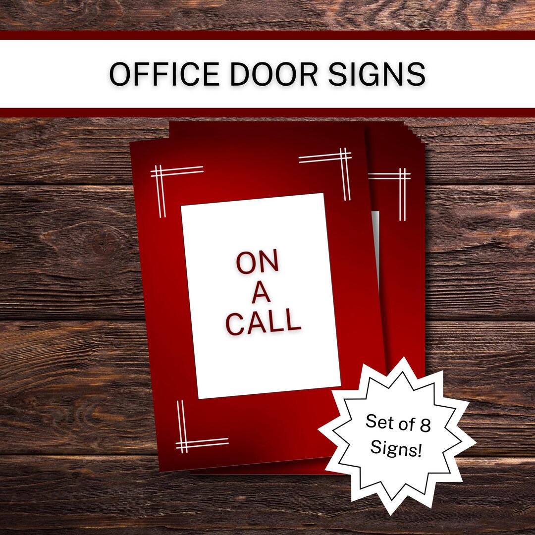 Office Signs for Door, Out of Office, on a Call, Printable, Office ...