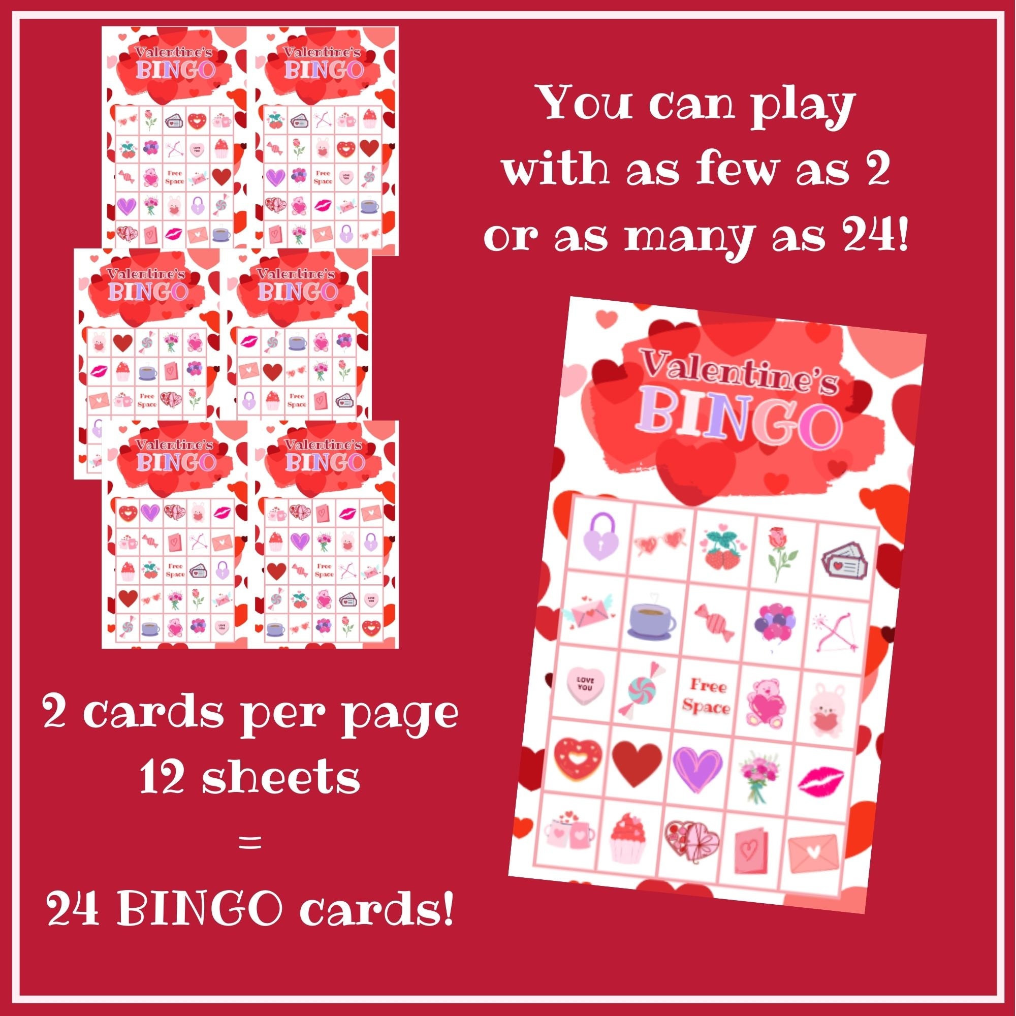 Valentine's Day Bingo Game / Classroom Party / Girl's Night in ...