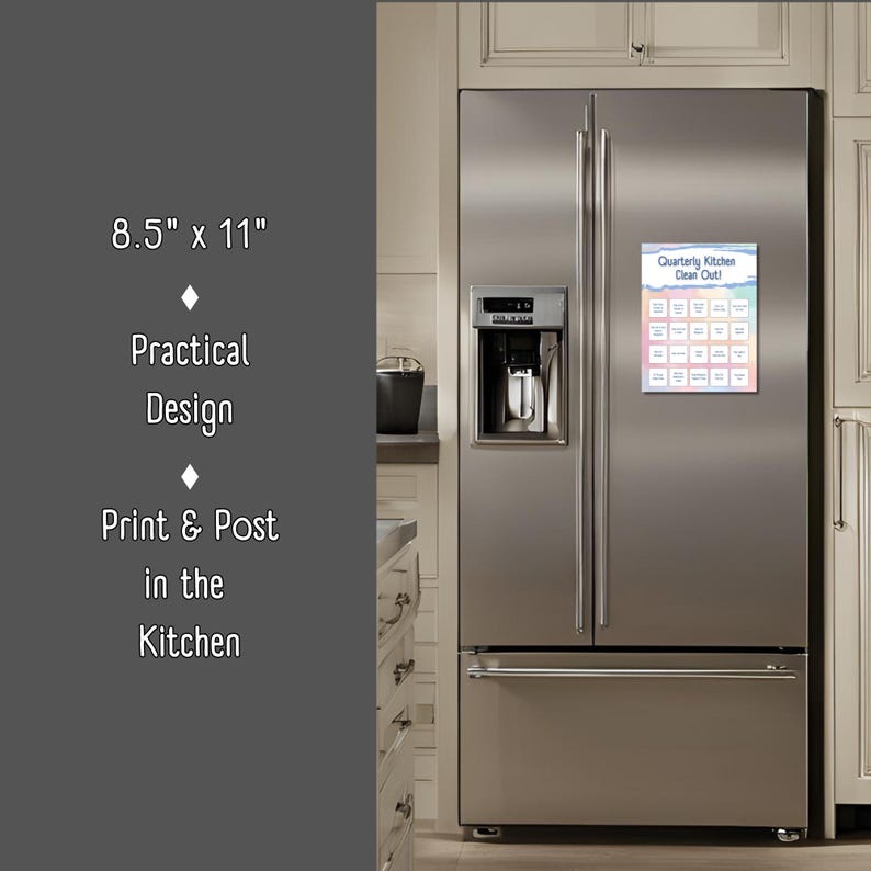 Printable Quarterly Kitchen Checklist, Clean Out, Spring Cleaning, Easy ...