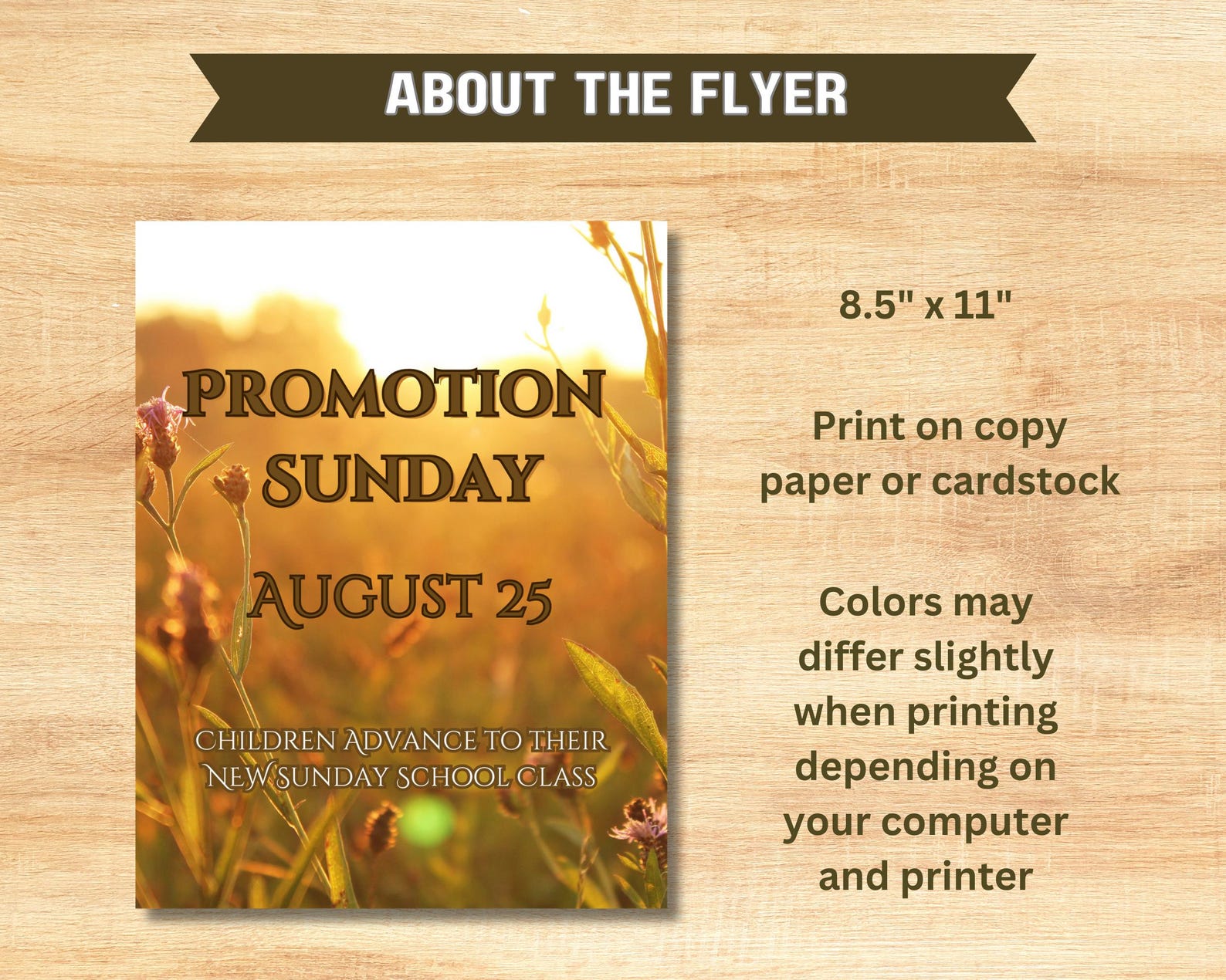 Editable Promotion Sunday Flyer, Moving up a Grade Sunday School, Back ...