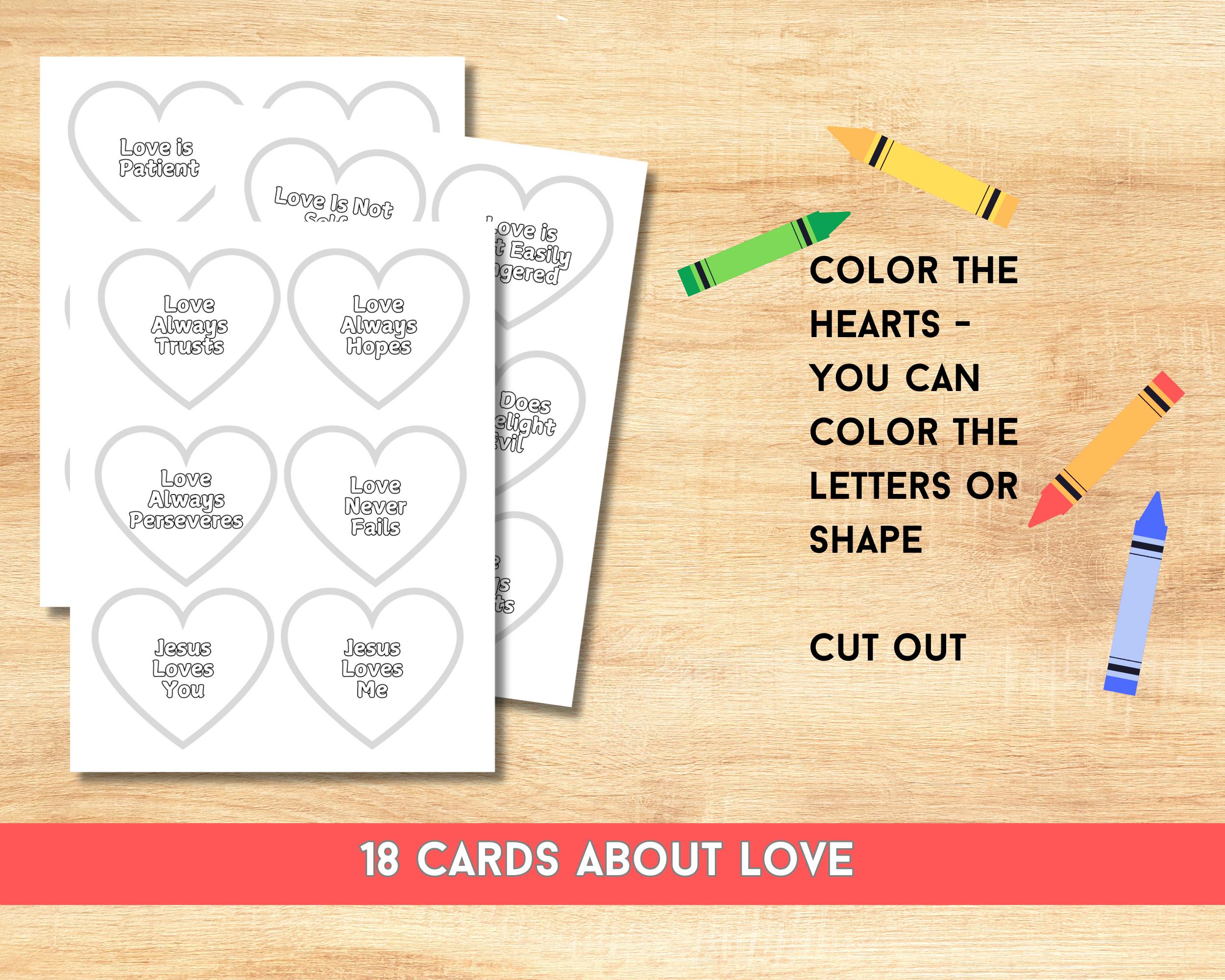 Valentine’s Day Bible Craft Printable, Coloring Pages Kids, Sunday ...