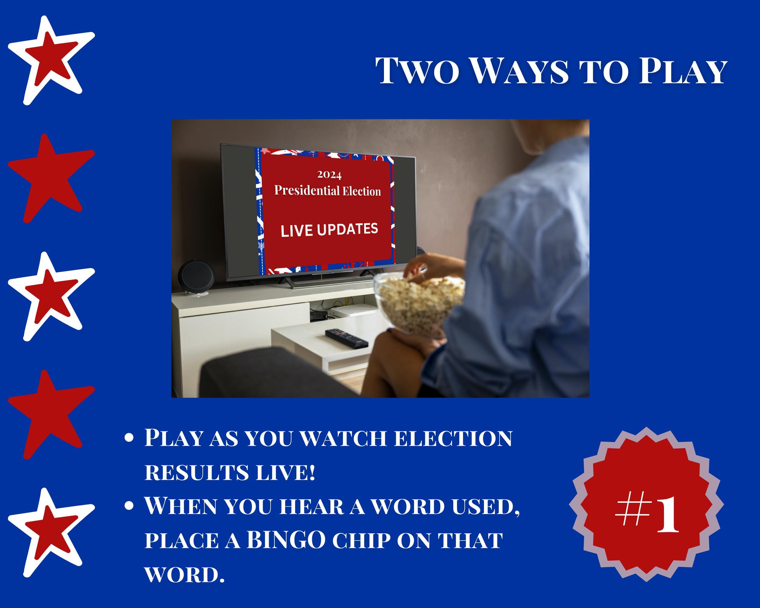 Election Night Bingo Cards, Republican, Democrat, Election Watch Party ...