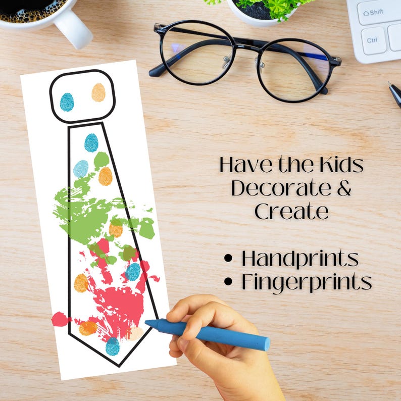 Father's Day Kids Craft, Father's Day Gift, Handprint Fingerprint Craft ...