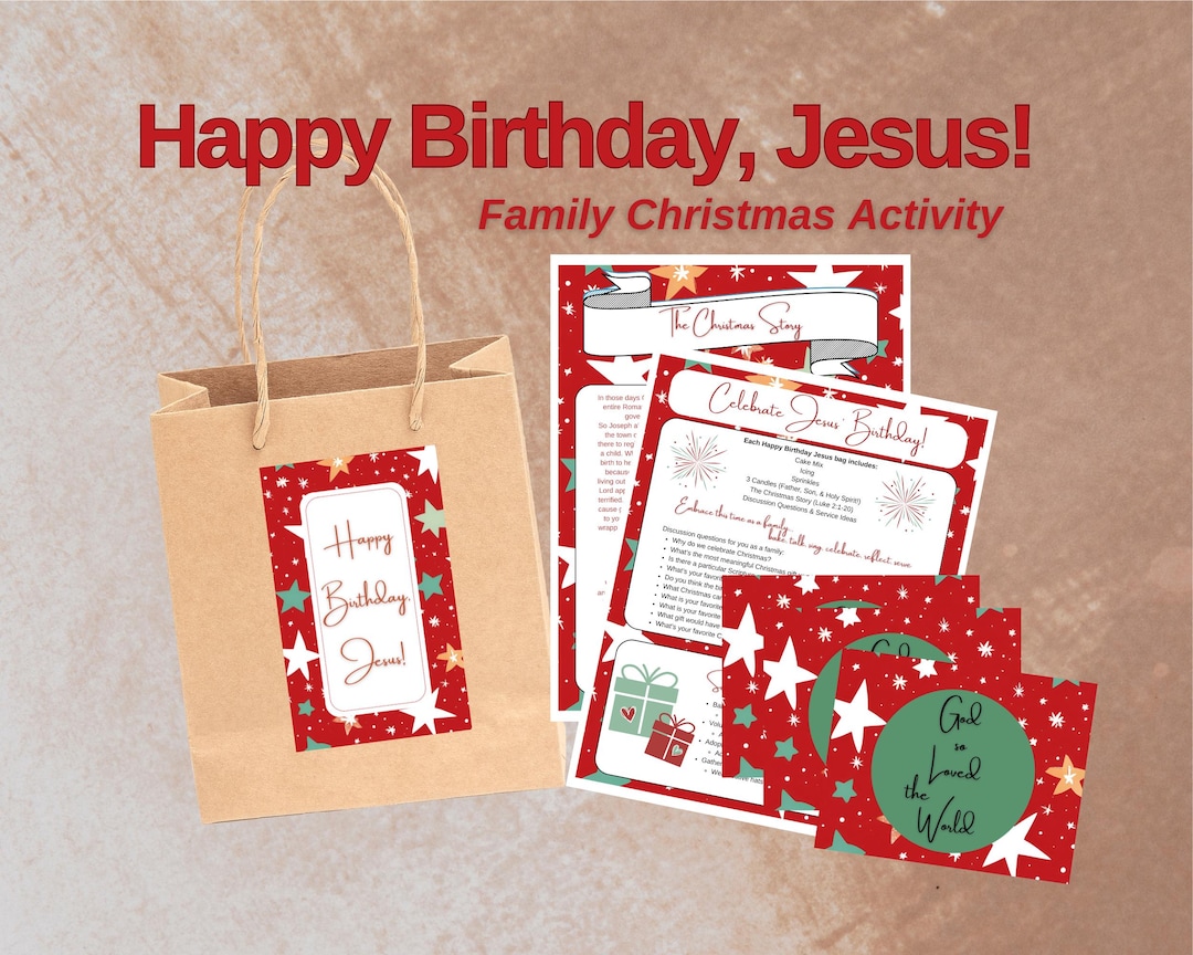 Happy Birthday Jesus Family Christmas Activity, Religious Christian ...