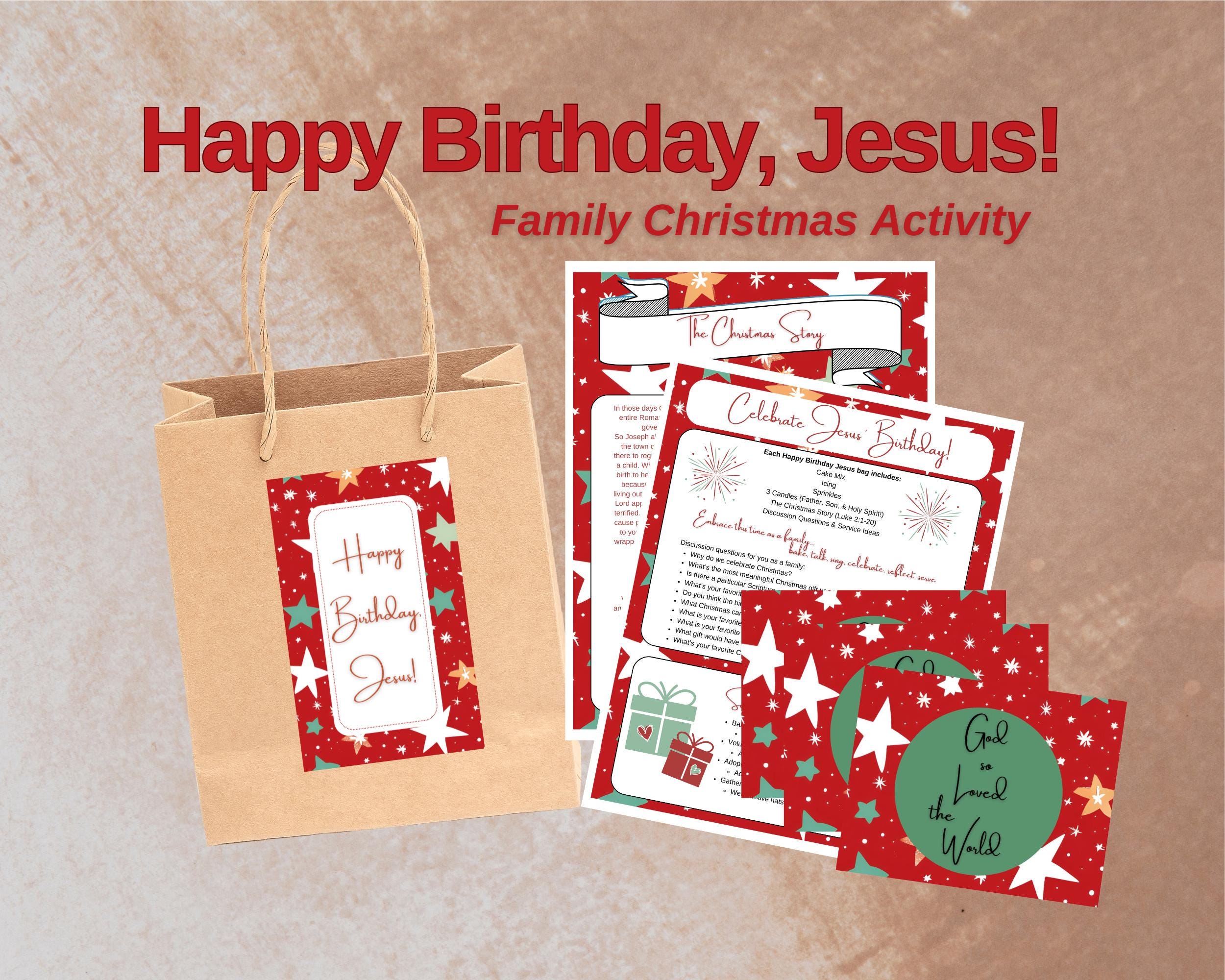 Happy Birthday Jesus Family Christmas Activity, Religious Christian ...