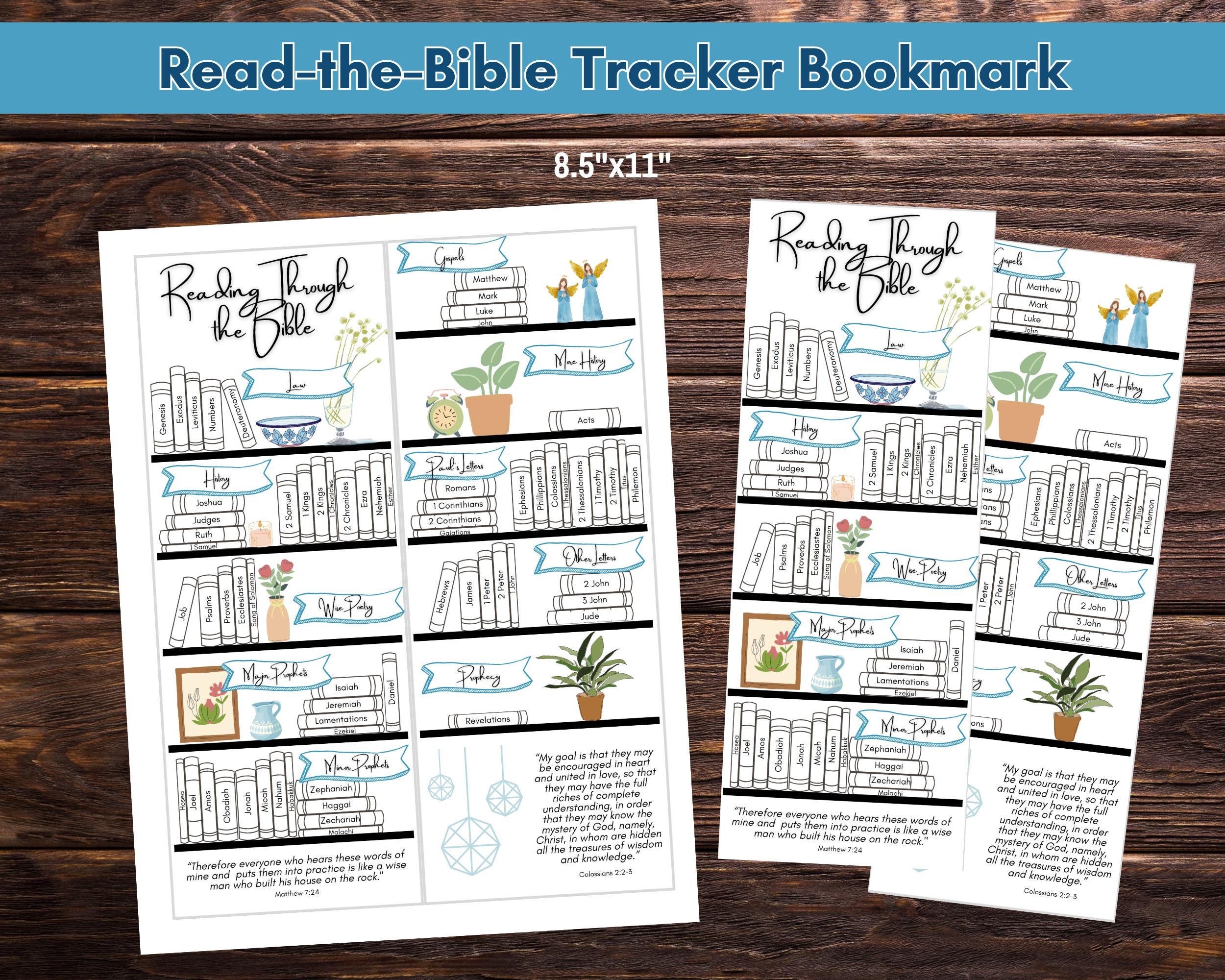 Books of the Bible Bookshelf Reading Tracker Checklist, Bible Study ...