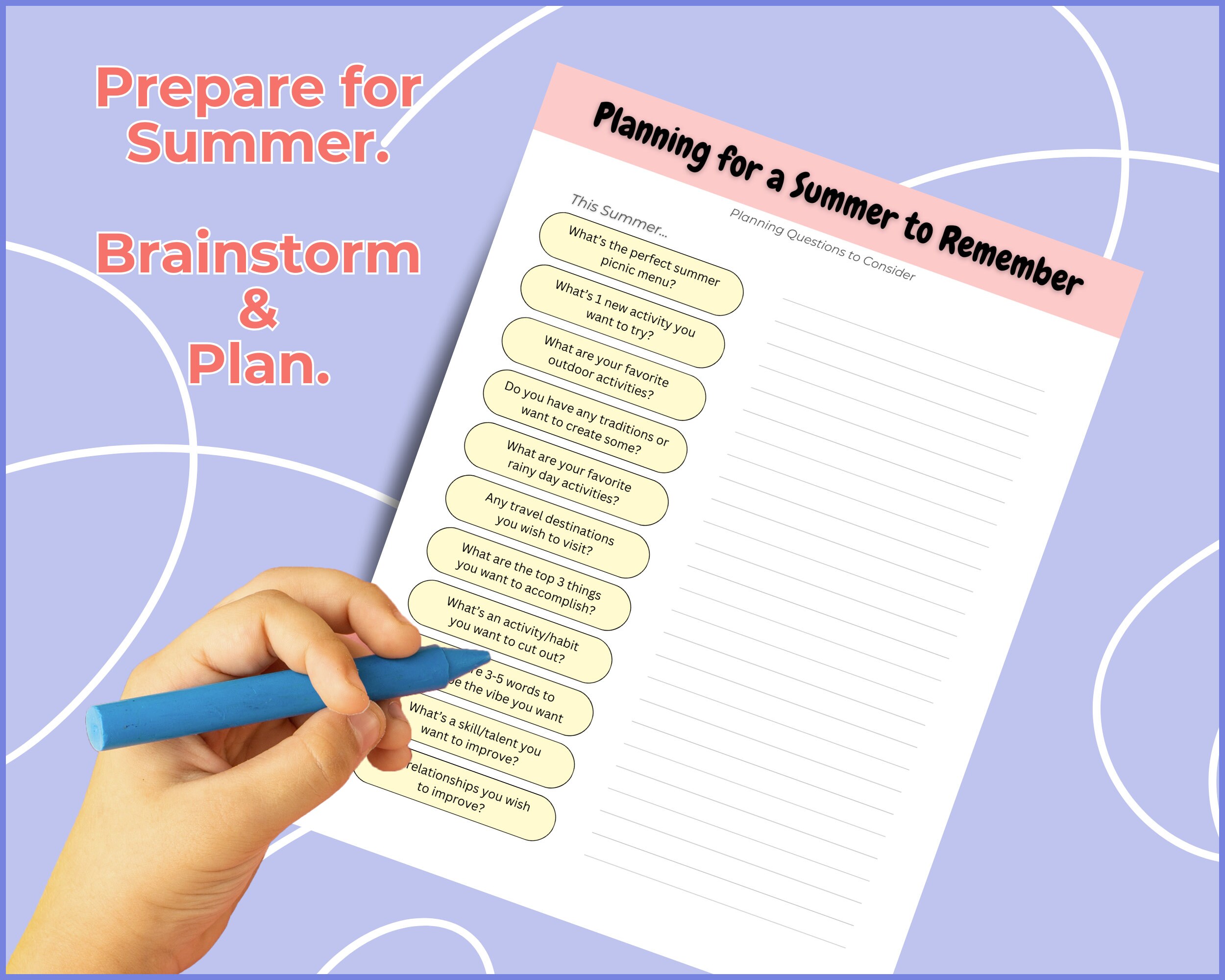 Printable Summer Planner, Summer Calendar Chore Chart, Families Kids ...