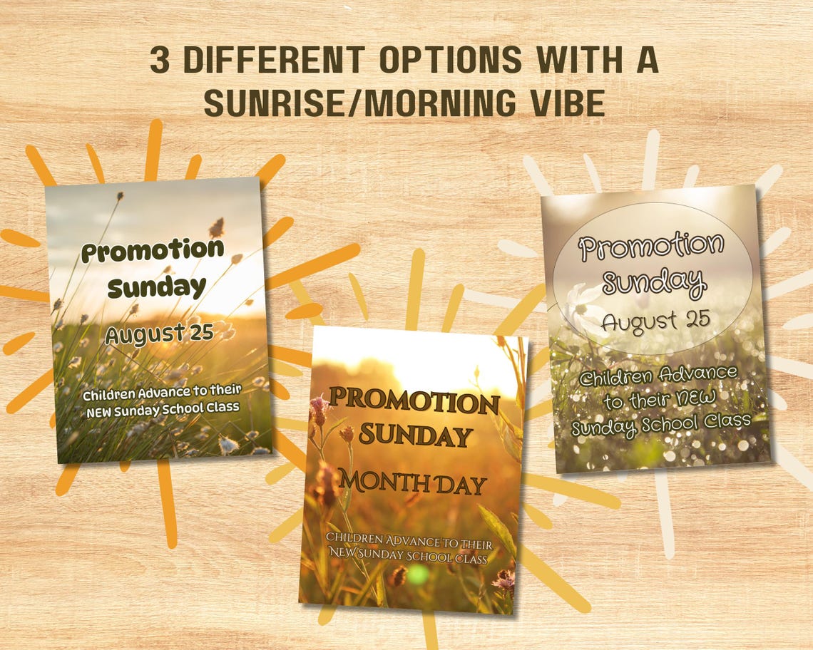 Editable Promotion Sunday Flyer, Moving up a Grade Sunday School, Back ...