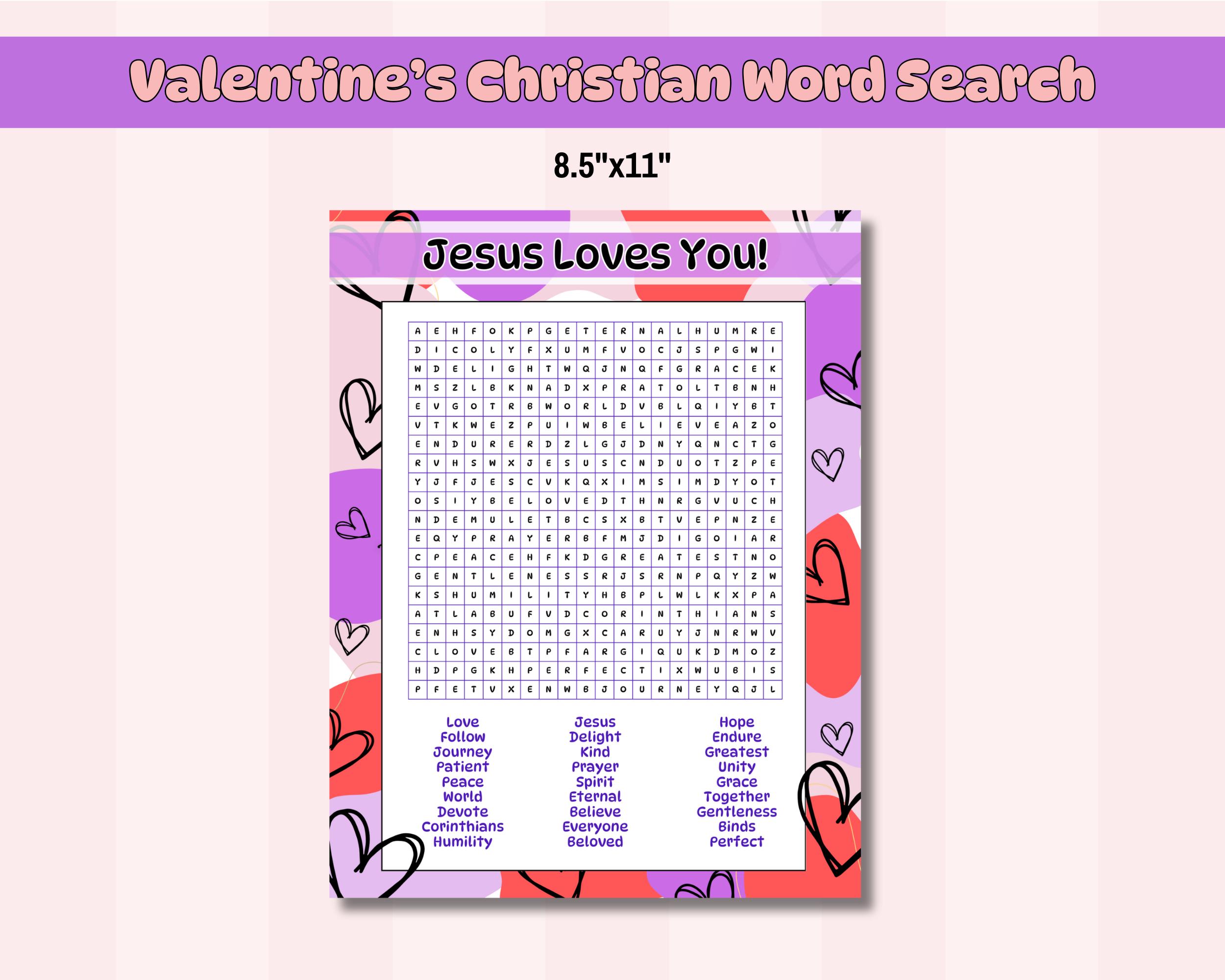 Love Printable Christian Puzzles Bible Word Search Superstar