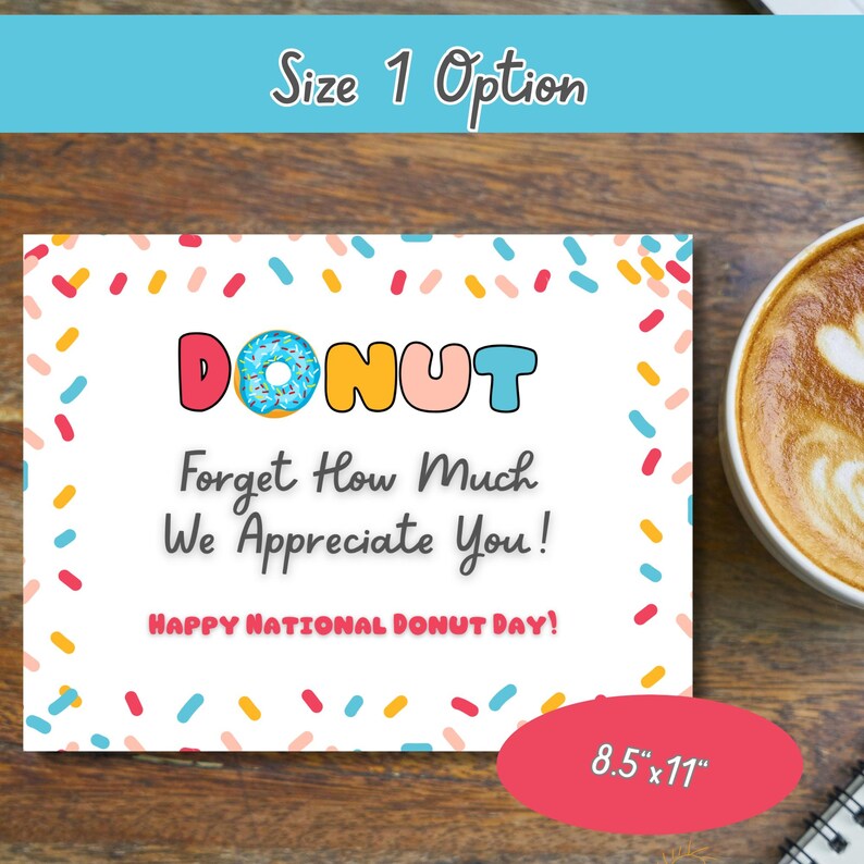 National Donut Day Sign, Office Staff School Family, Donut Appreciation ...