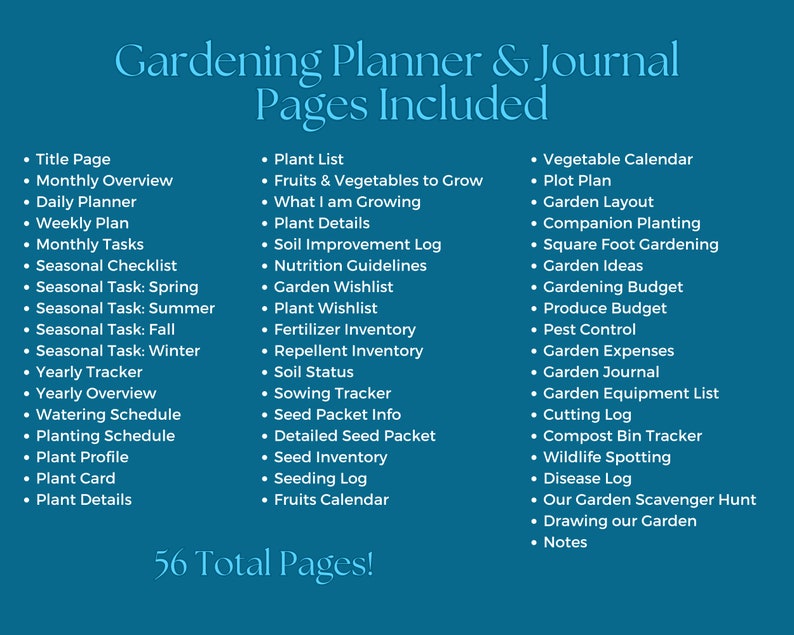 Printable Gardening Planner and Journal, Plant Tracker, Plant Care ...