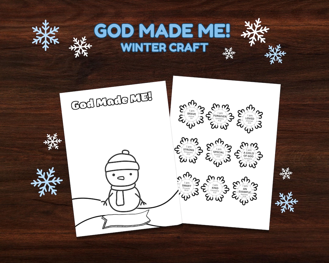 Bible Verse Christian Winter Craft Activity, Sunday School, Homeschool ...