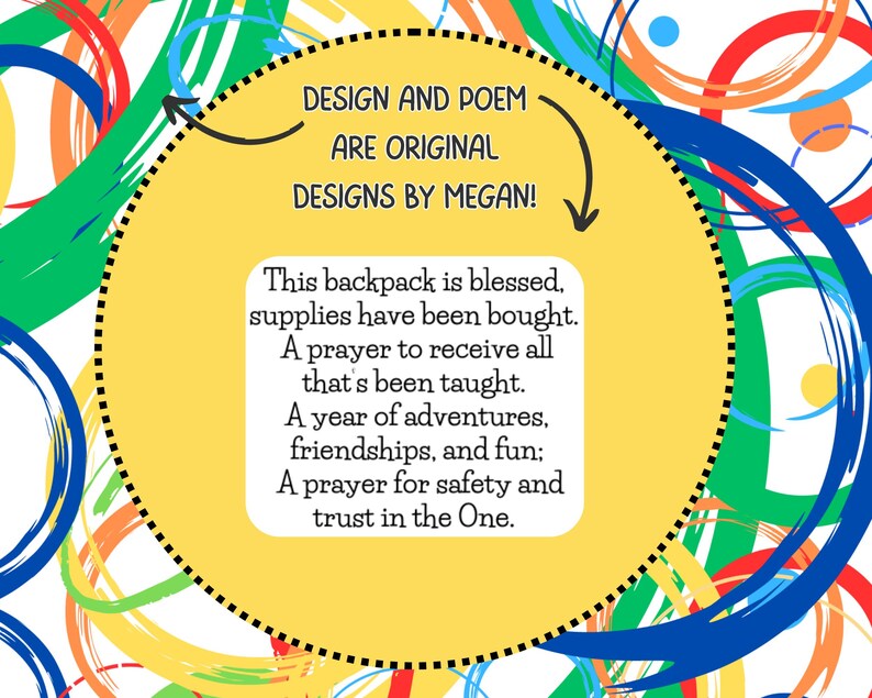 Editable Blessing of the Backpack Tag, School Year Prayer for Children ...