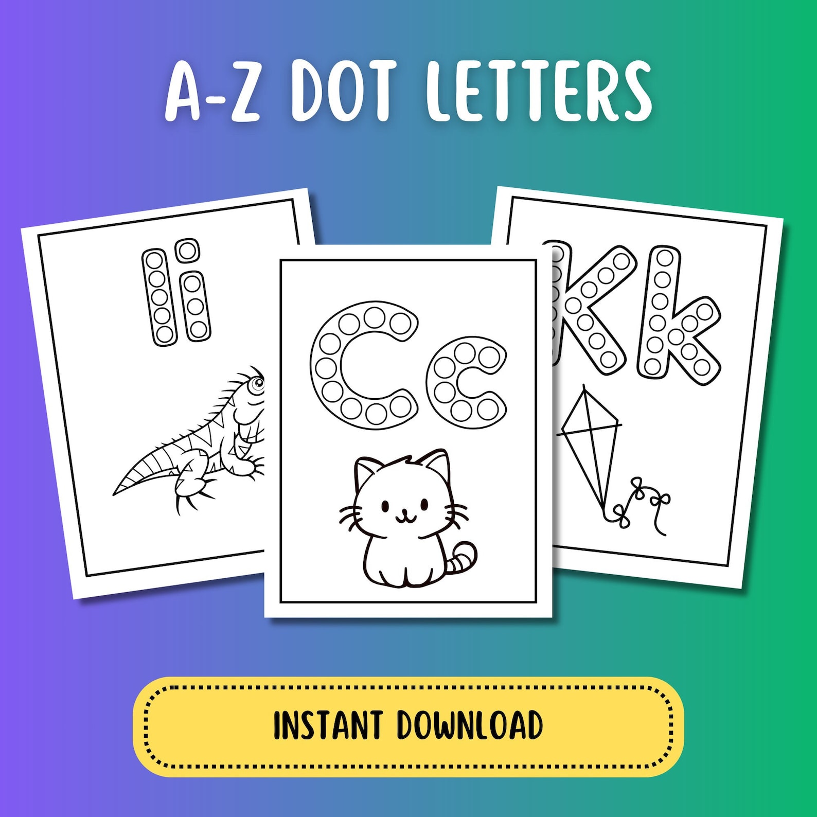 A-Z Letters Dot Marker Coloring Pages, Preschool Homeschool Camp ...