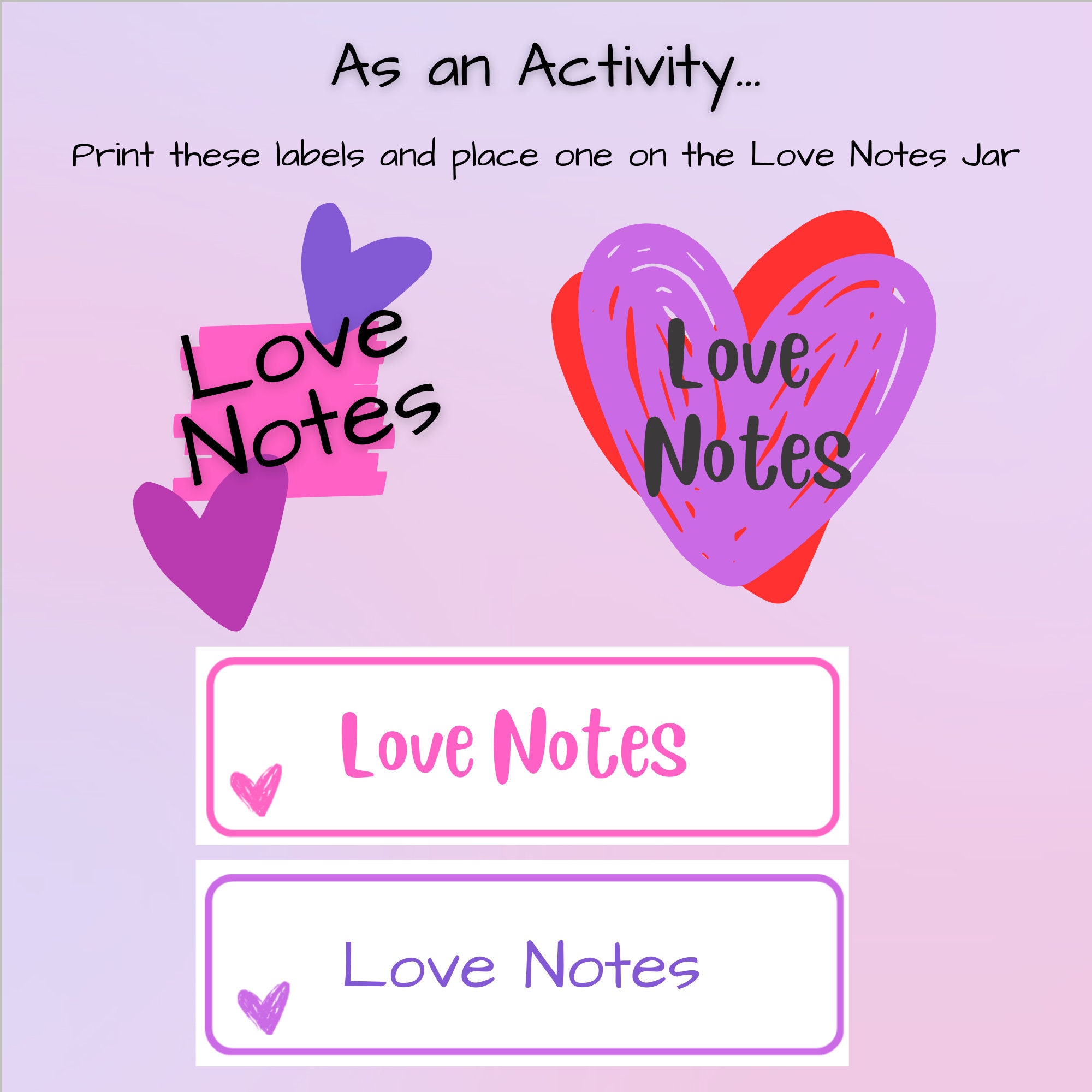 Printable Valentine's Day Love Notes for Families / Classes / Work Team ...