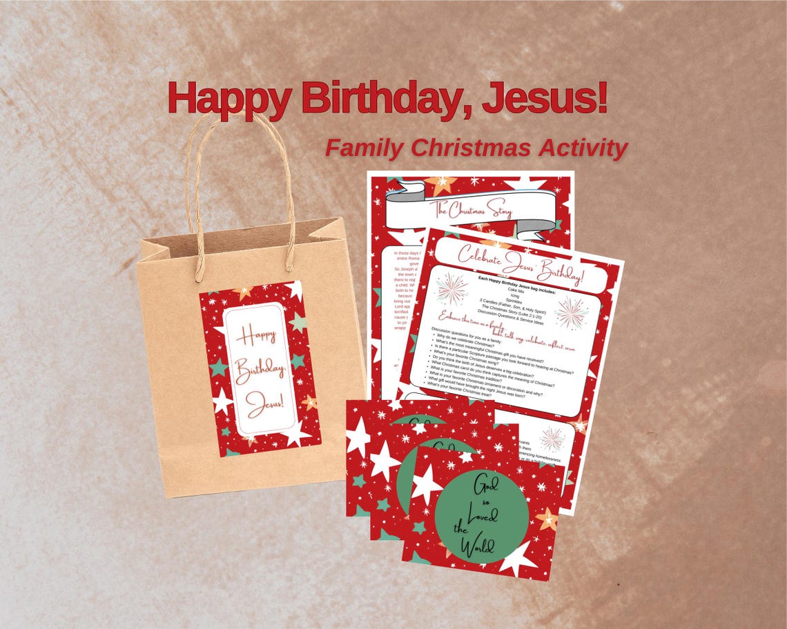 Happy Birthday Jesus Family Christmas Activity, Religious Christian ...