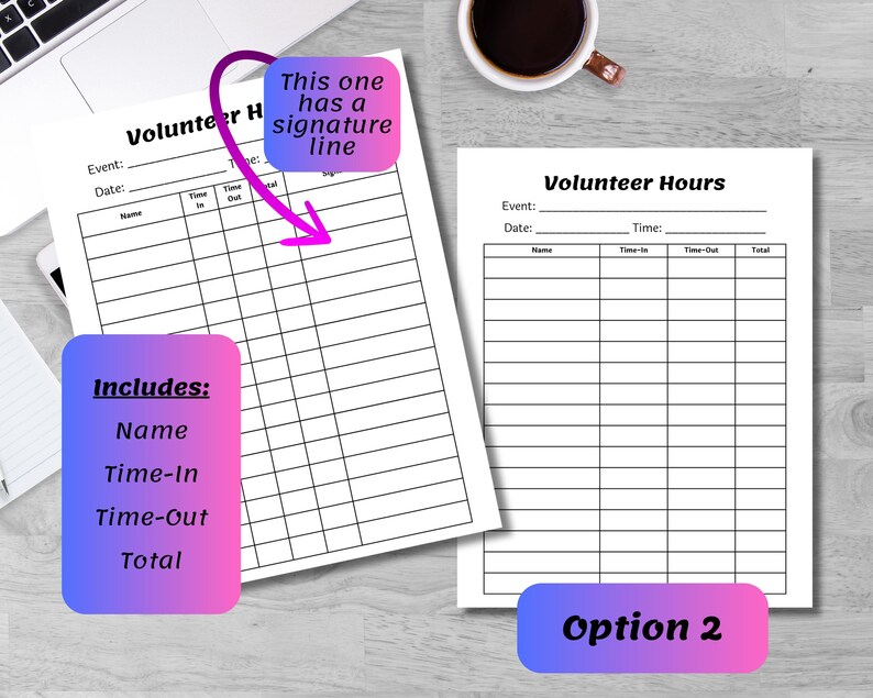 Volunteer Hours Tracker Log Printable, Event Hours, Volunteering ...